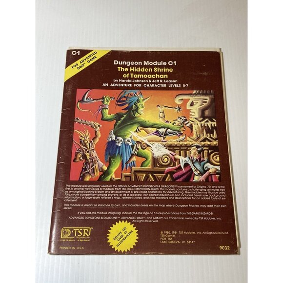 Tsr | Accents | C The Hidden Shrine Of Tamoachan 1981 Dungeons Dragons ...